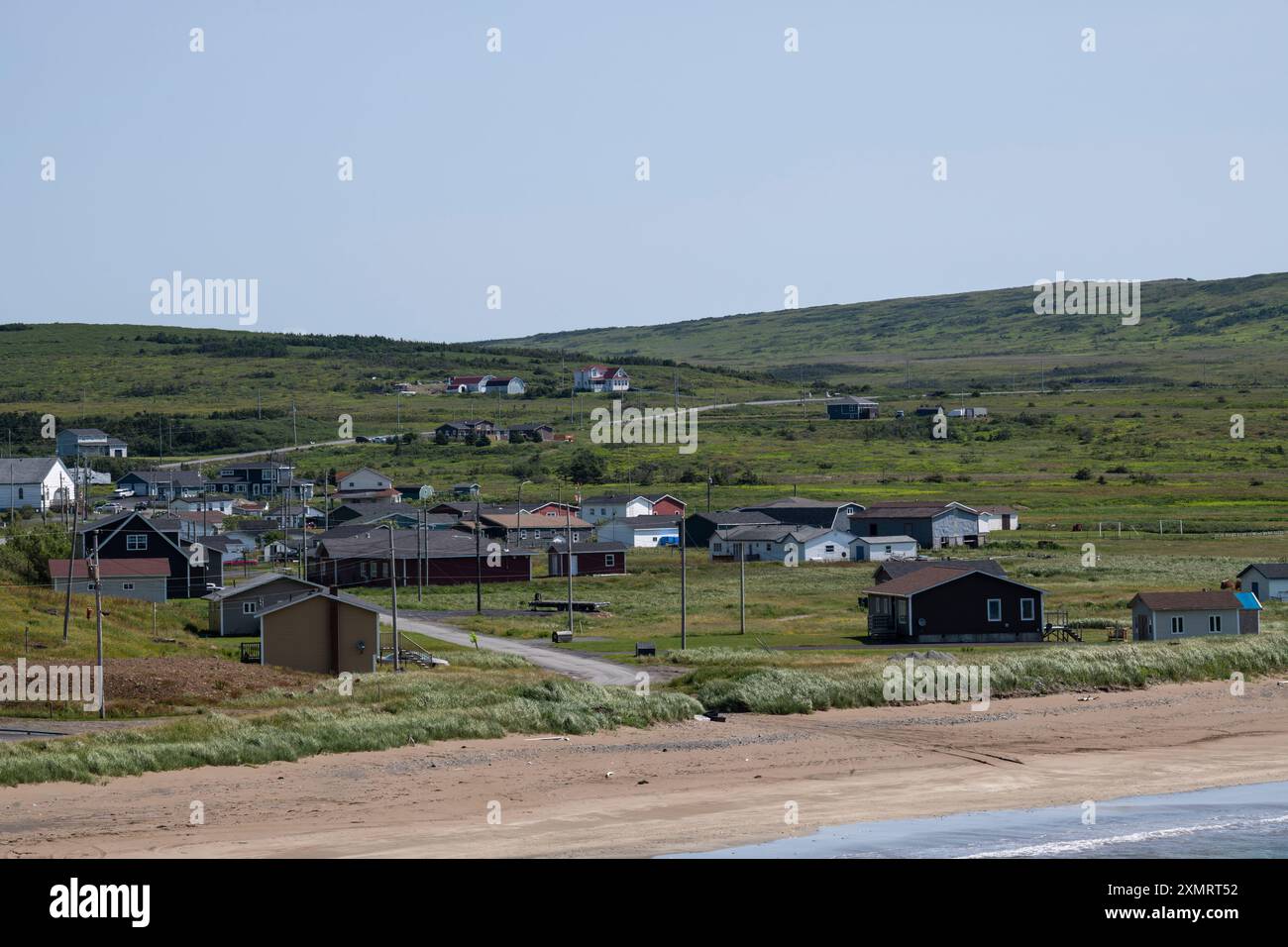 village and Beautiful sandy beach at Point Lance, Newfoundland, Cape ...