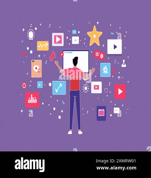 Person interacting digital interface Stock Vector Images - Alamy
