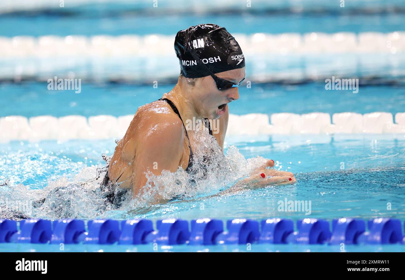 Paris, France. July 29th 2024. Canada's Summer McIntosh on her way to ...