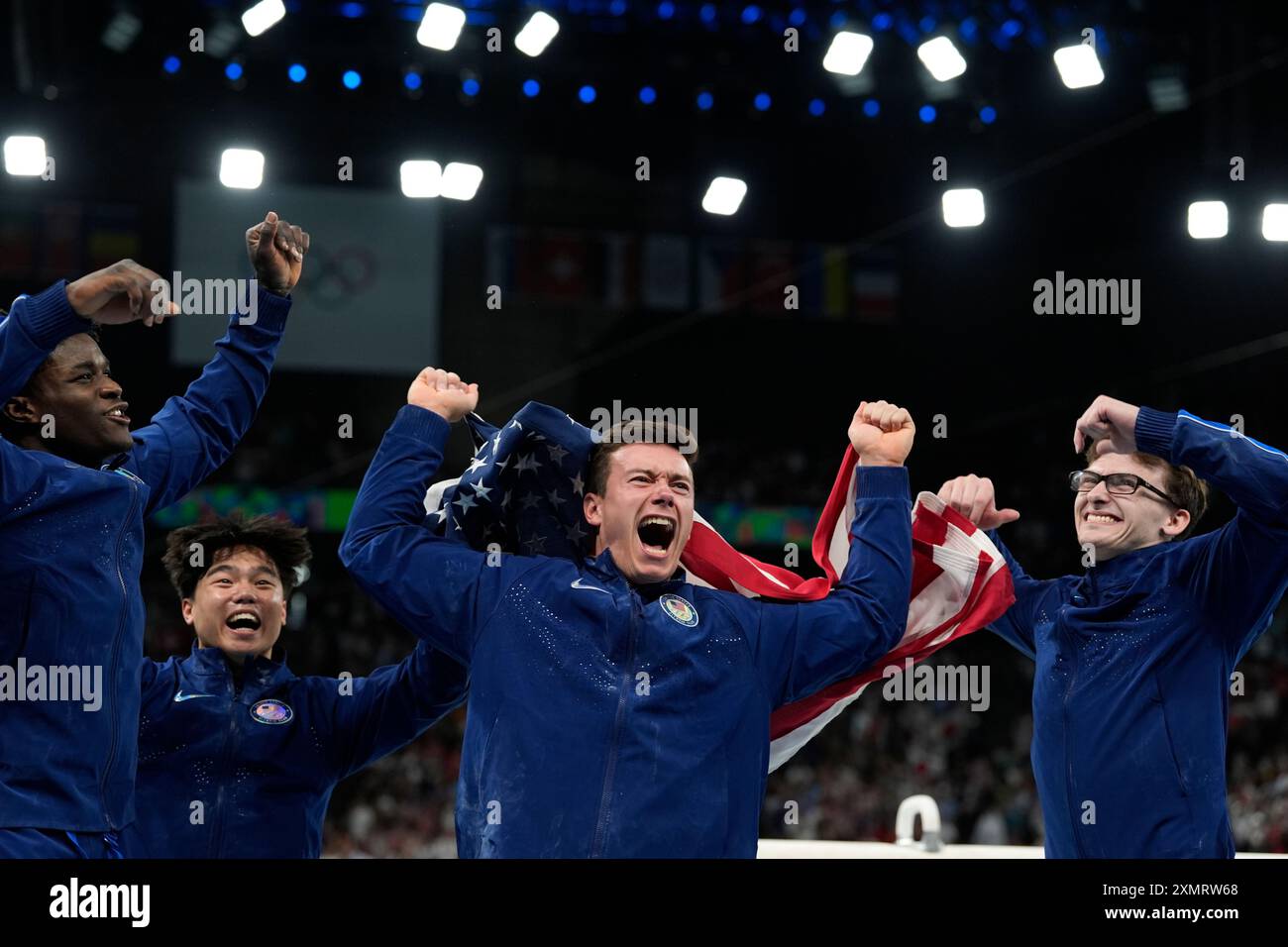Fred Richard, Asher Hong, Brody Malone, and Stephen Nedoroscik, of the ...