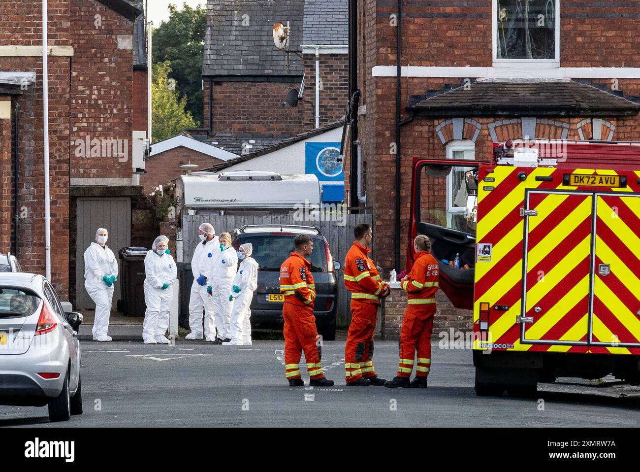 Emergency services near the scene in Hart Street, Southport, of a knife ...