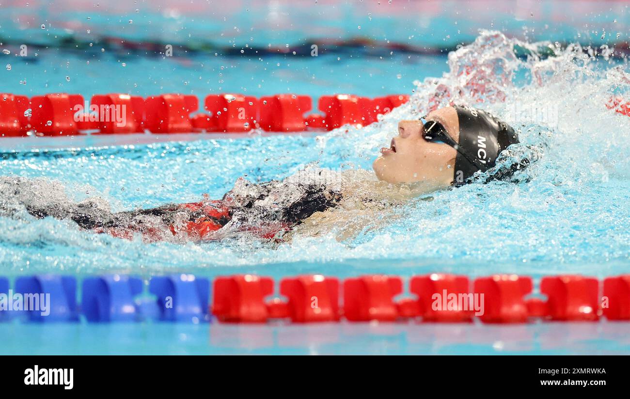 Paris, France. July 29th 2024. Canada's Summer McIntosh on her way to ...