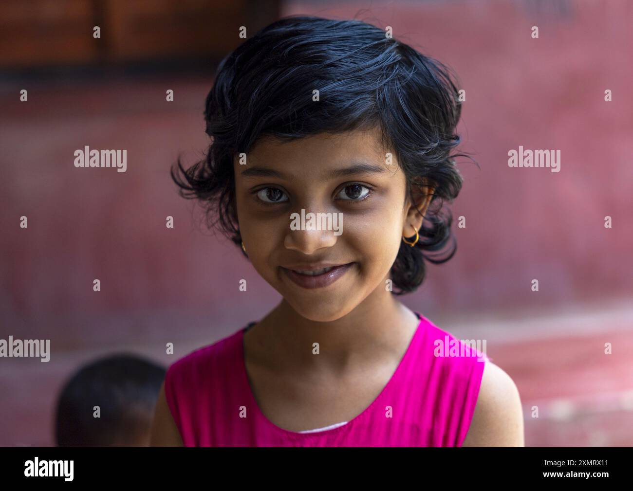 Portrait of a smiling girl, Rajshahi Division, Manda, Bangladesh Stock ...