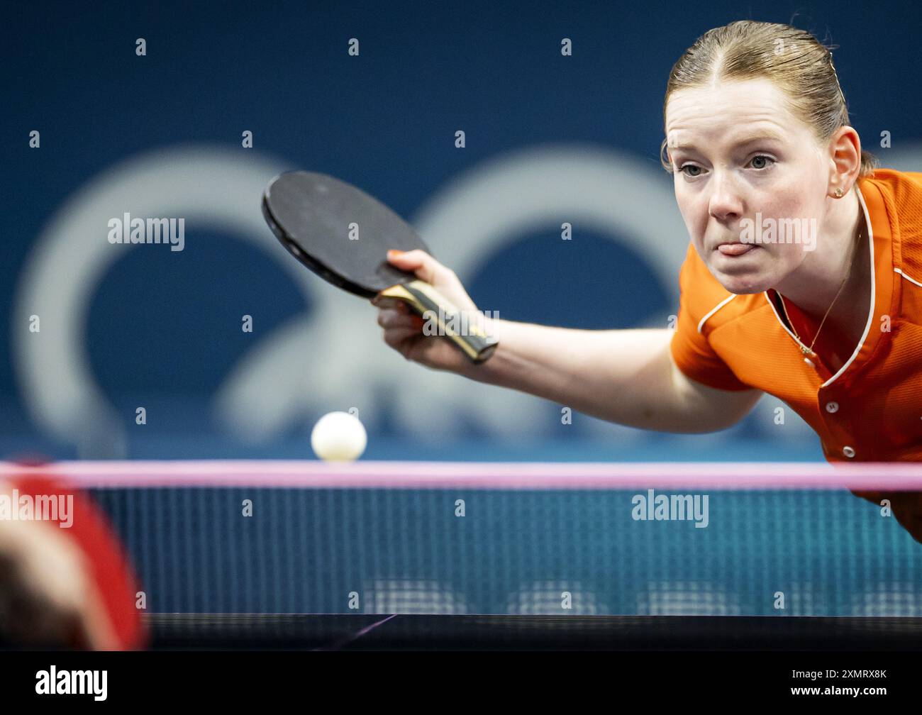 PARIS - Table tennis player Britt Eerland in action against Hana ...
