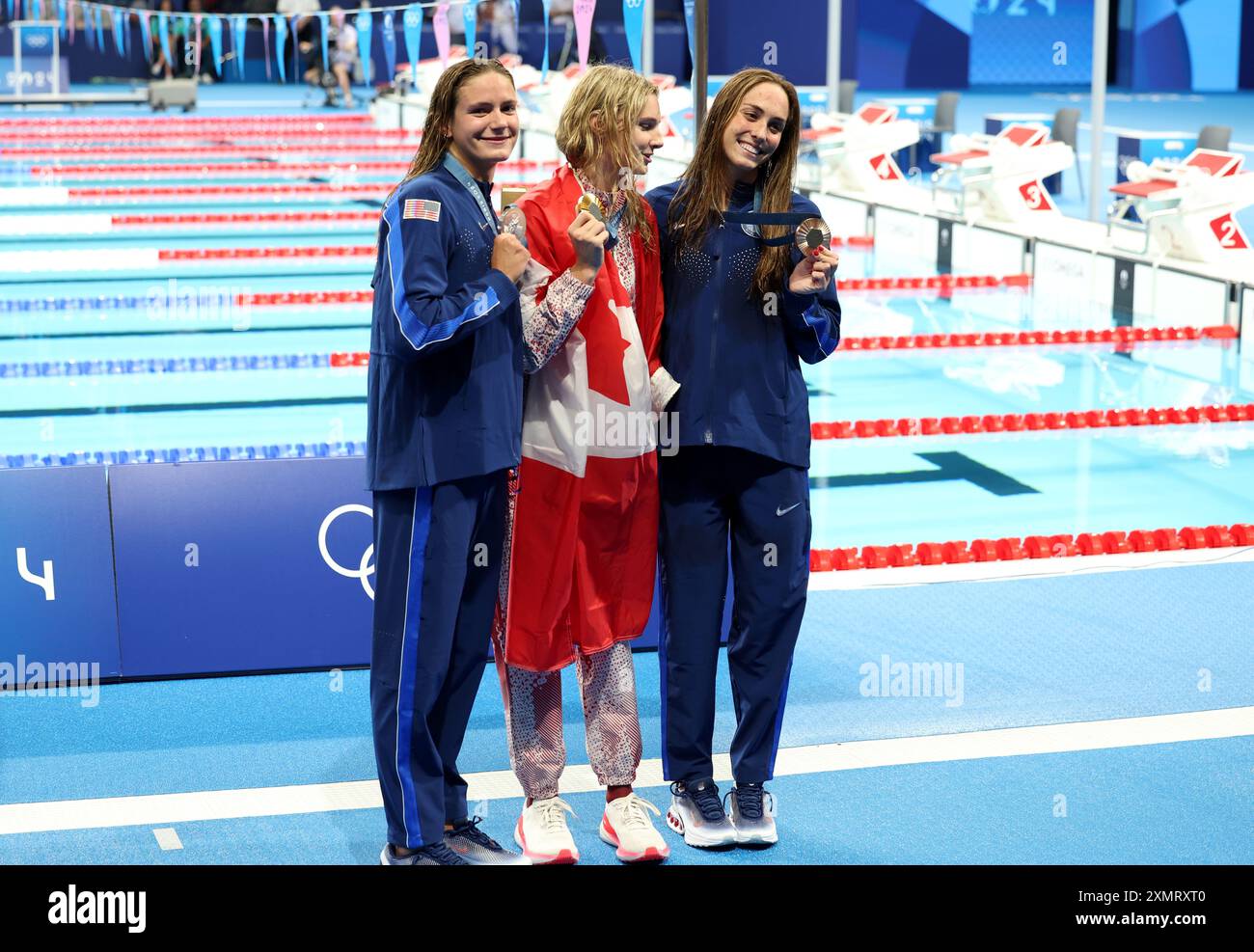 Paris, France. July 29th 2024. (left to right) Silver medalist USA's ...