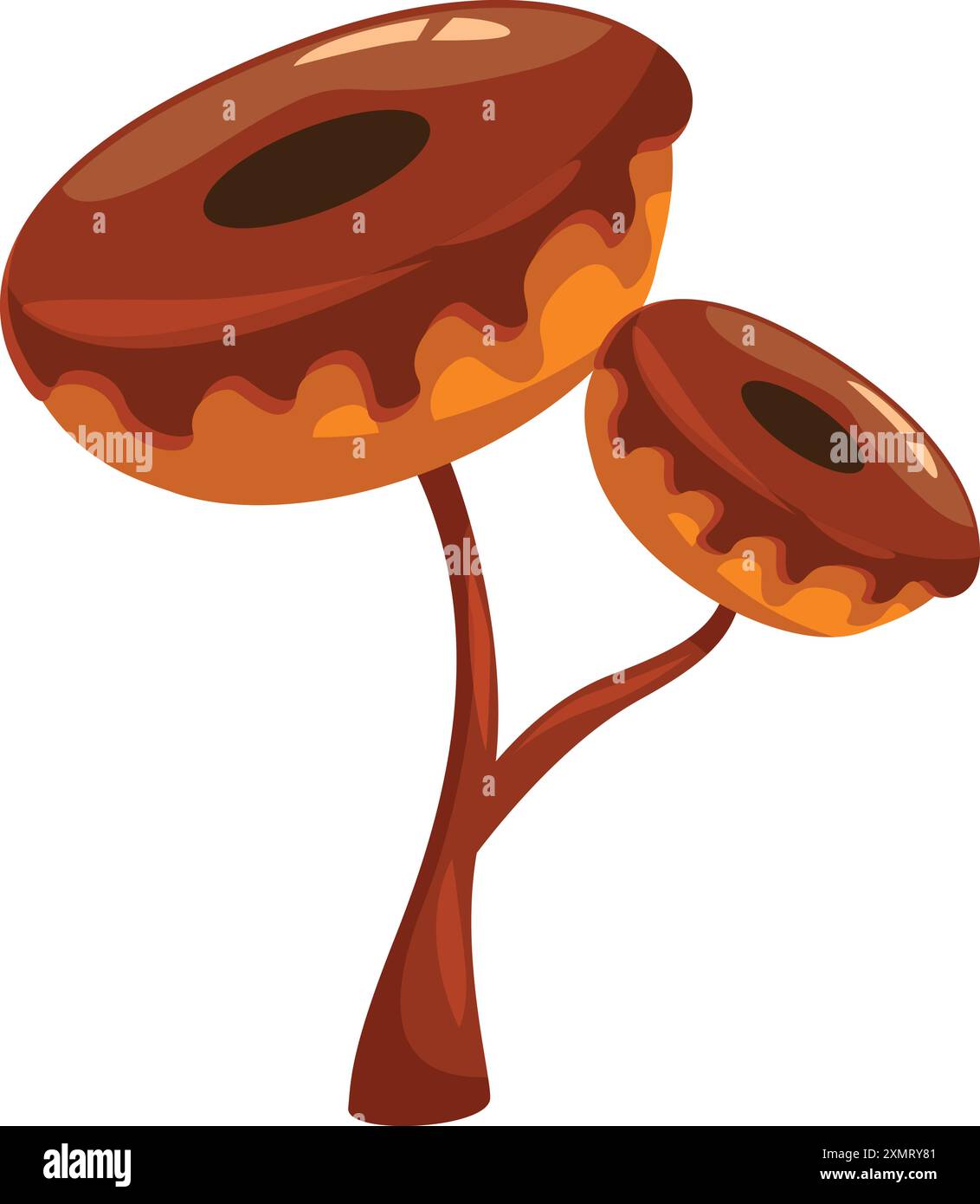 Cartoon stylized tree with two chocolate donuts as a crown hi-res stock photography and images ...