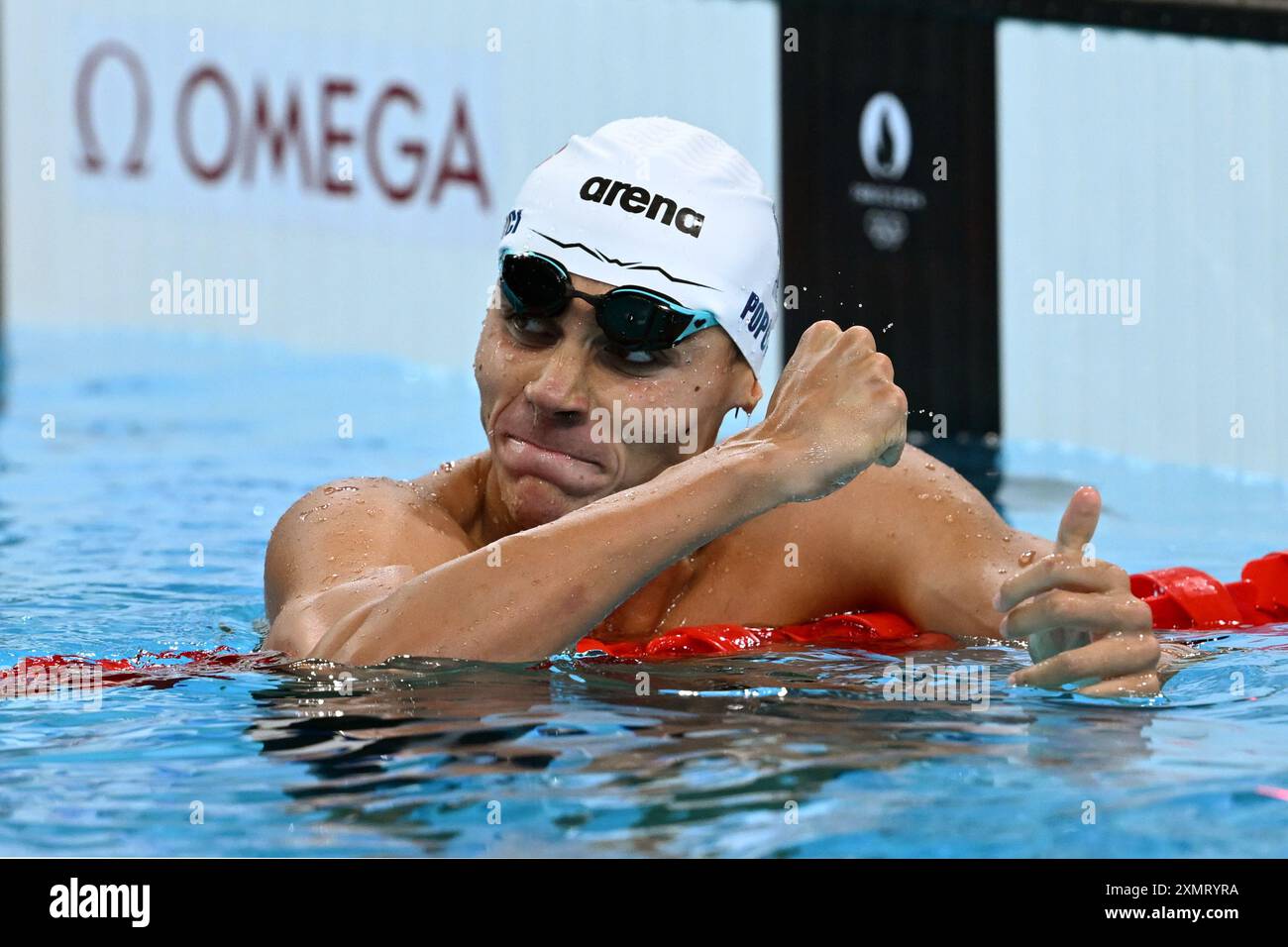 Paris, France. 29th July, 2024. Romanian swimmer David Popovici ...