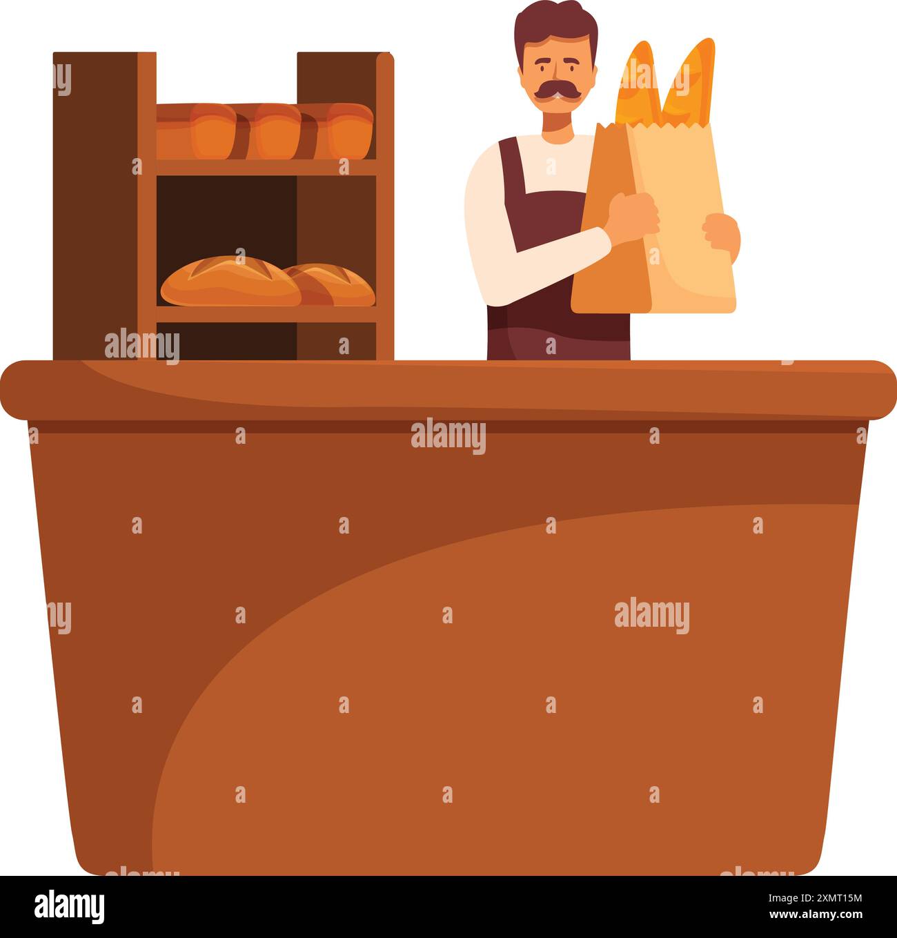 Male baker serving client in bakery hi-res stock photography and images ...