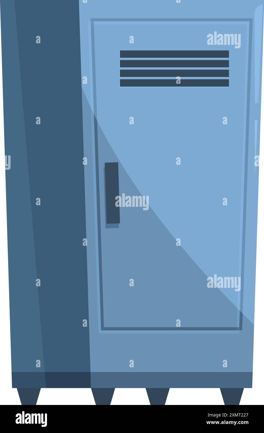 Single closed metal locker standing on floor hi-res stock photography ...