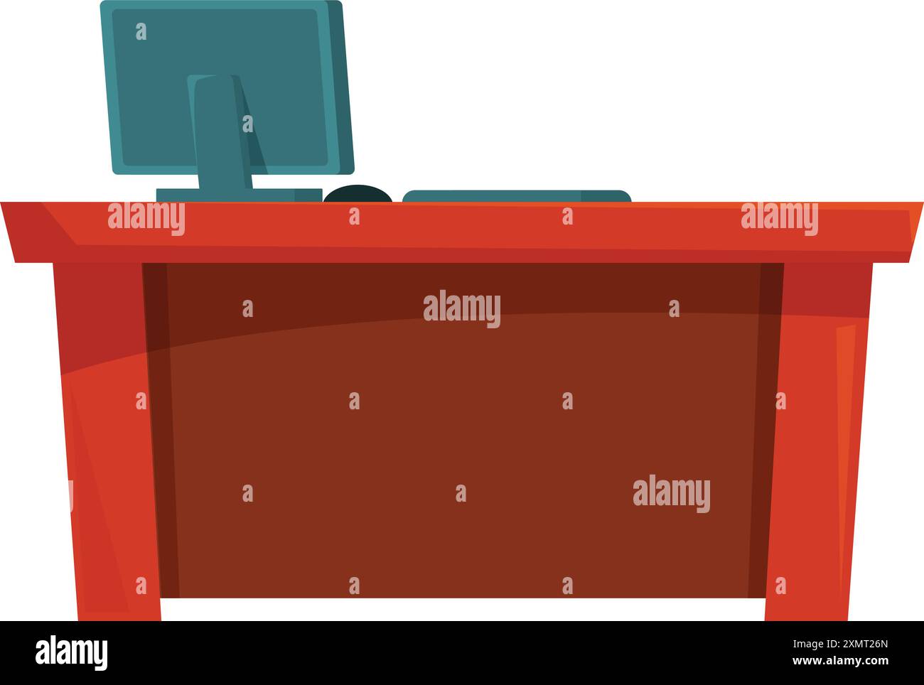 Classic office desk with a computer on it, perfect for illustrating ...