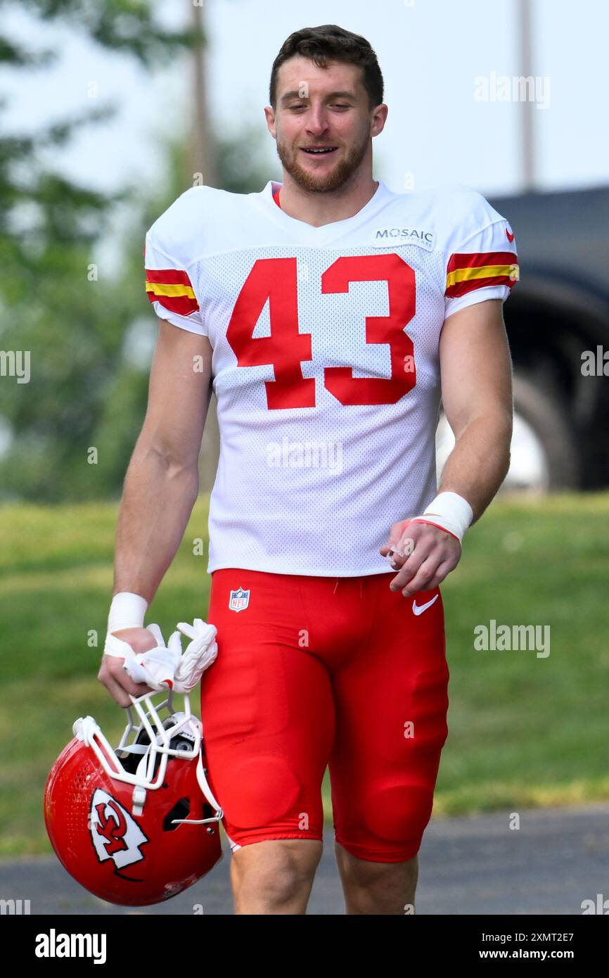 Kansas City Chiefs linebacker Jack Cochrane walks to the field at the ...