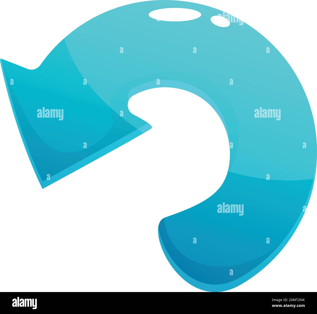 Glossy blue arrow is turning, pointing to the left Stock Vector Image ...