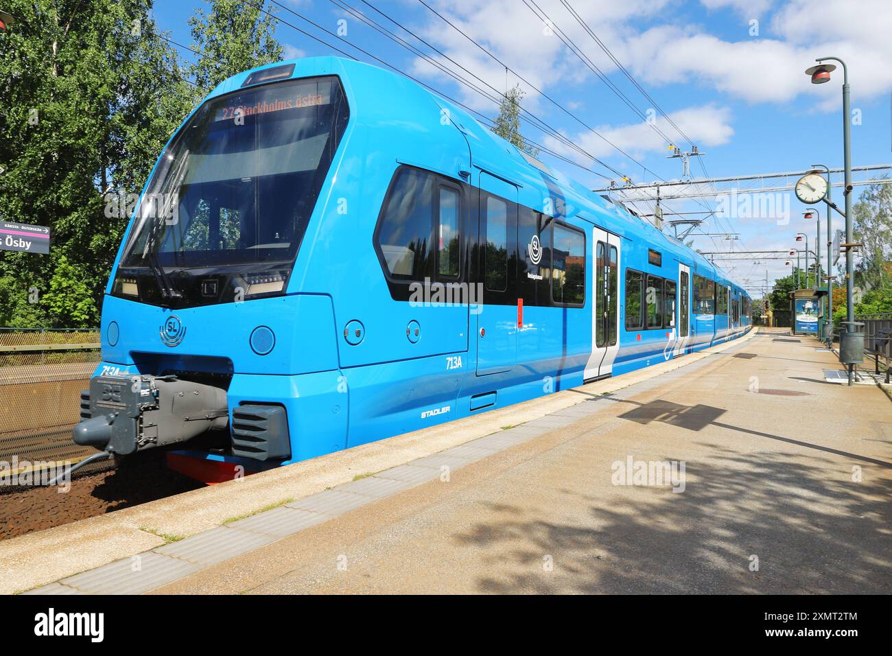Danderyd, Sweden - July 29, 2024: Modern class X15p narrow gauge light ...