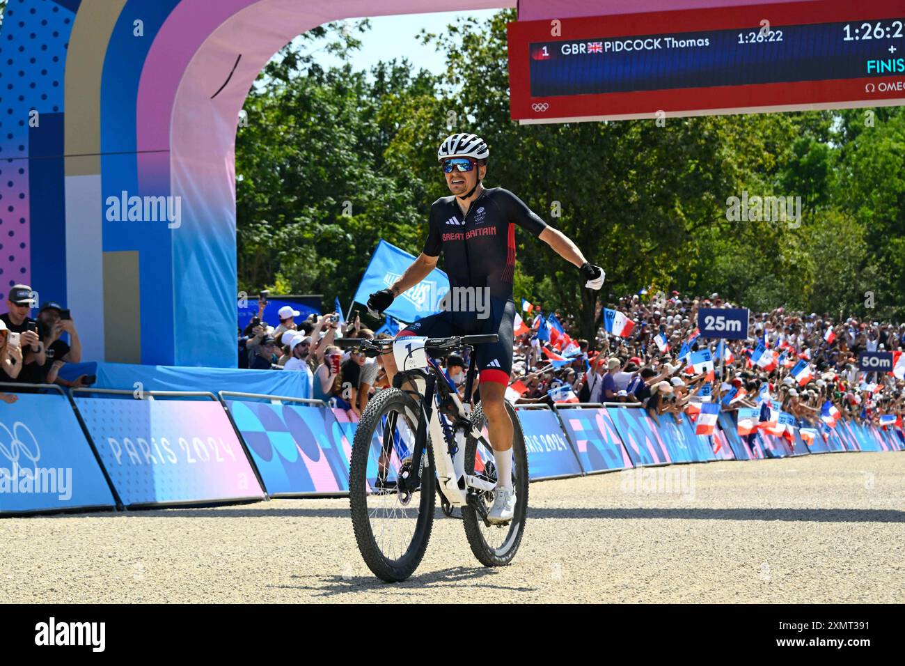 Paris, France. 29th July, 2024. Tom Pidcock ( GBR ) Gold medal, Cycling ...