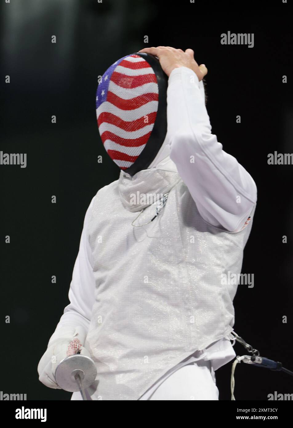 Paris, France. 29th July, 2024. Nick Itkin of the US (R) competes ...