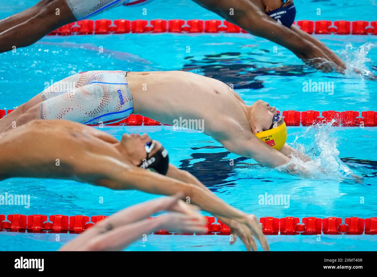 Xu Jiayu, of China, competes in the men's 100-meter backstroke final at ...