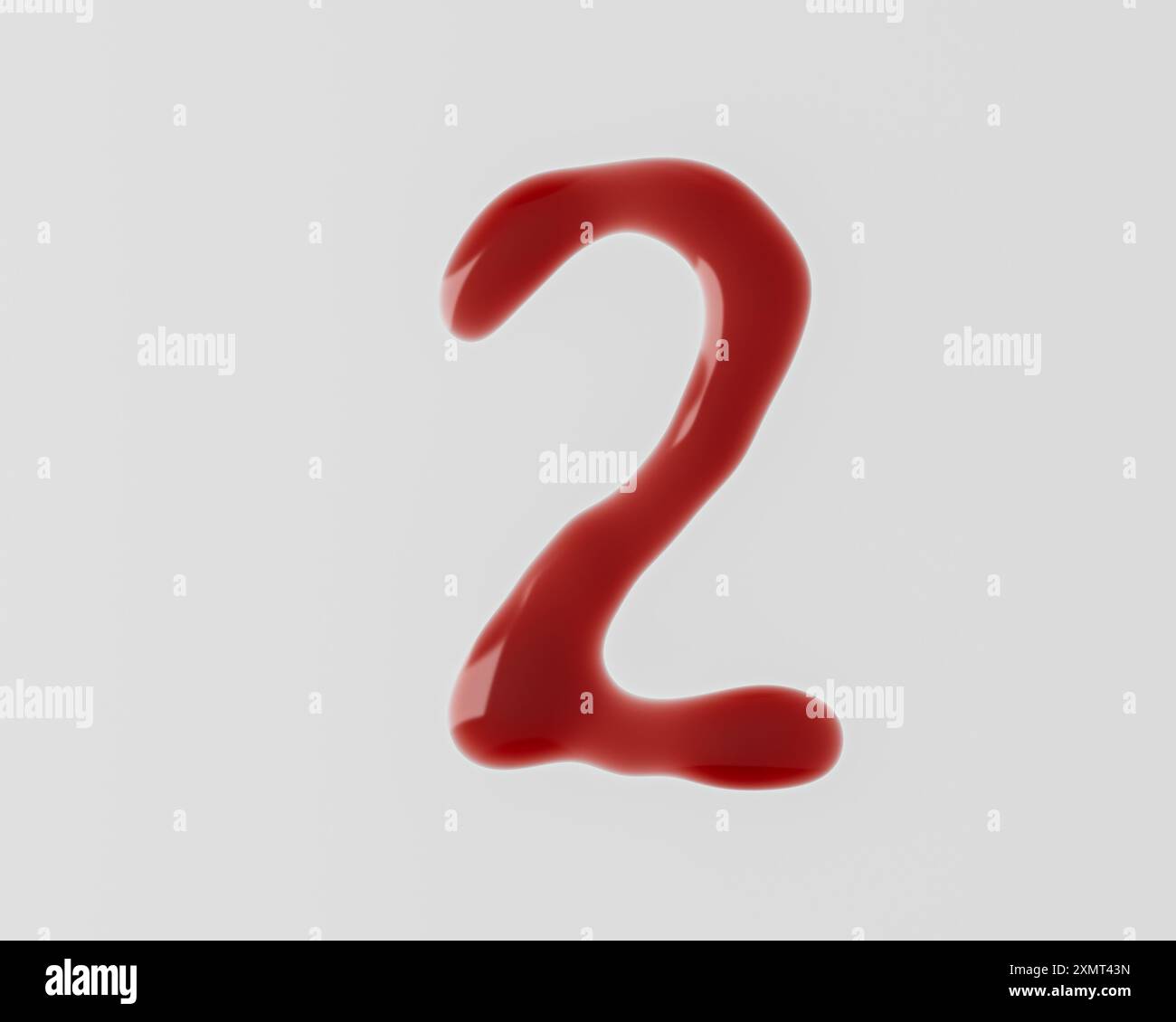 Digits made of red blood like liquid. 3d illustration of red symbols ...