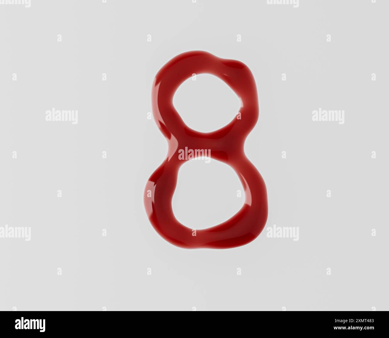Digits made of red blood like liquid. 3d illustration of red symbols ...