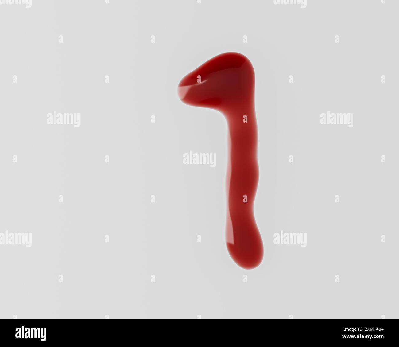 Digits made of red blood like liquid. 3d illustration of red symbols ...