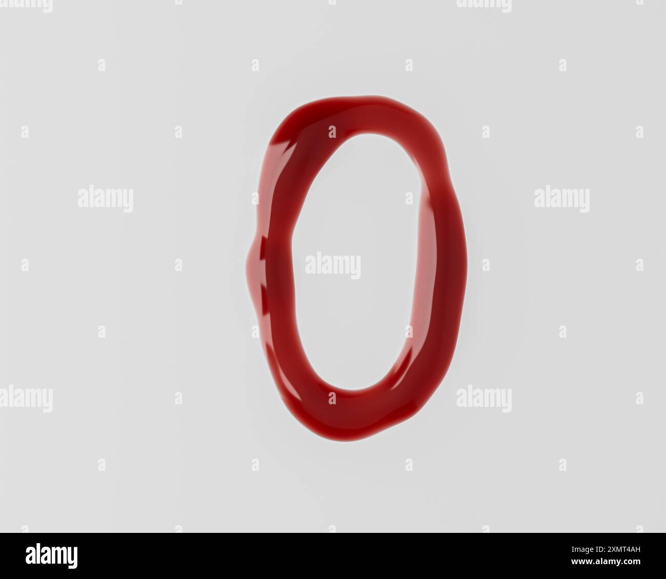 Digits made of red blood like liquid. 3d illustration of red symbols ...