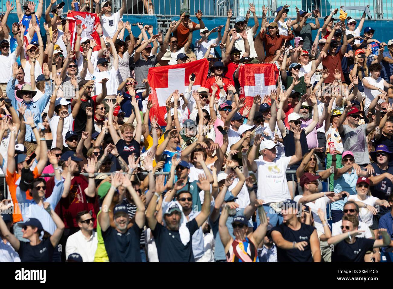 PARIS, FRANCE - JULY 29: Fans at the Women's Beach Volleyball ...