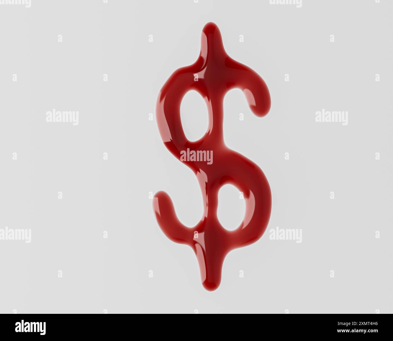 Symbol made of red blood like liquid. 3d illustration of red symbols ...