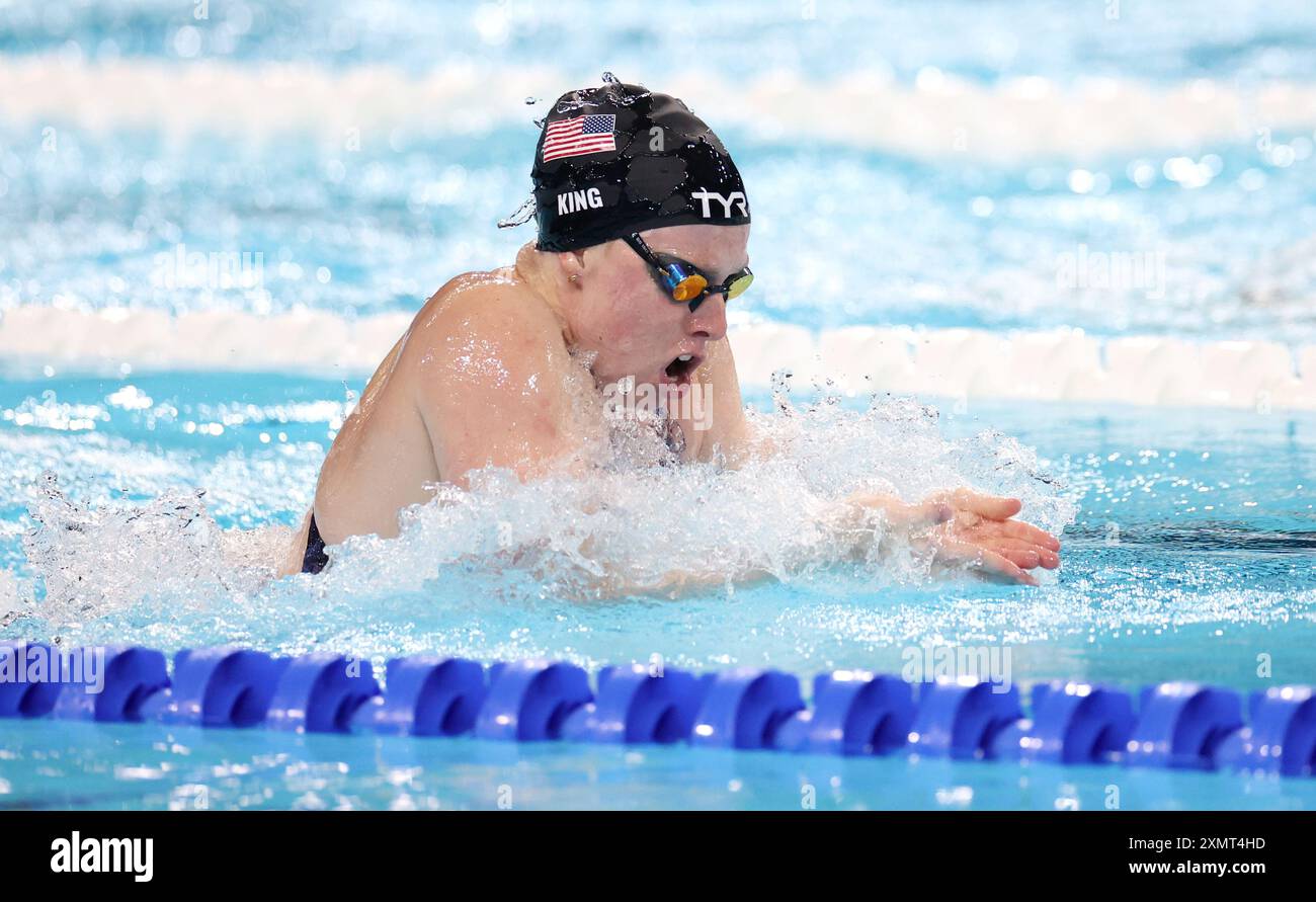 Paris, France. July 29th 2024. USA's Lilly King during the women's 100m ...