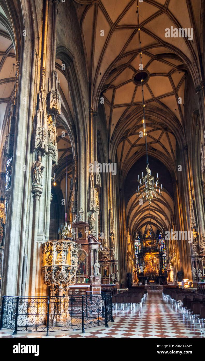 Stephansdom St. Stephen s Cathedral, nave, pulpit left Vienna 01. Old ...