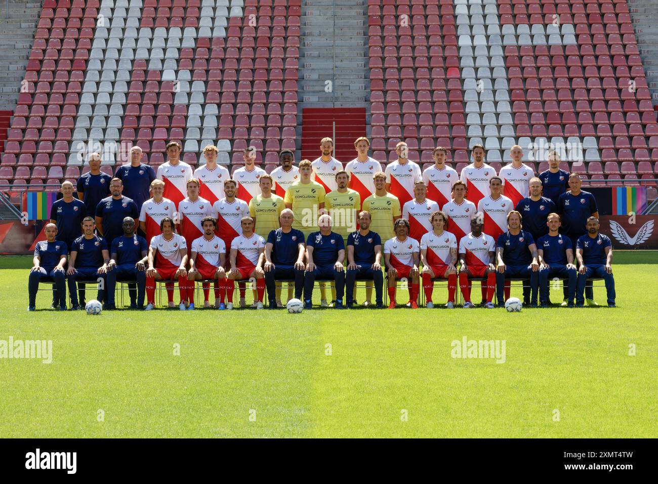 UTRECHT, NETHERLANDS - JULY 29: FC Utrecht high row L-R: Tombre Abeke ...