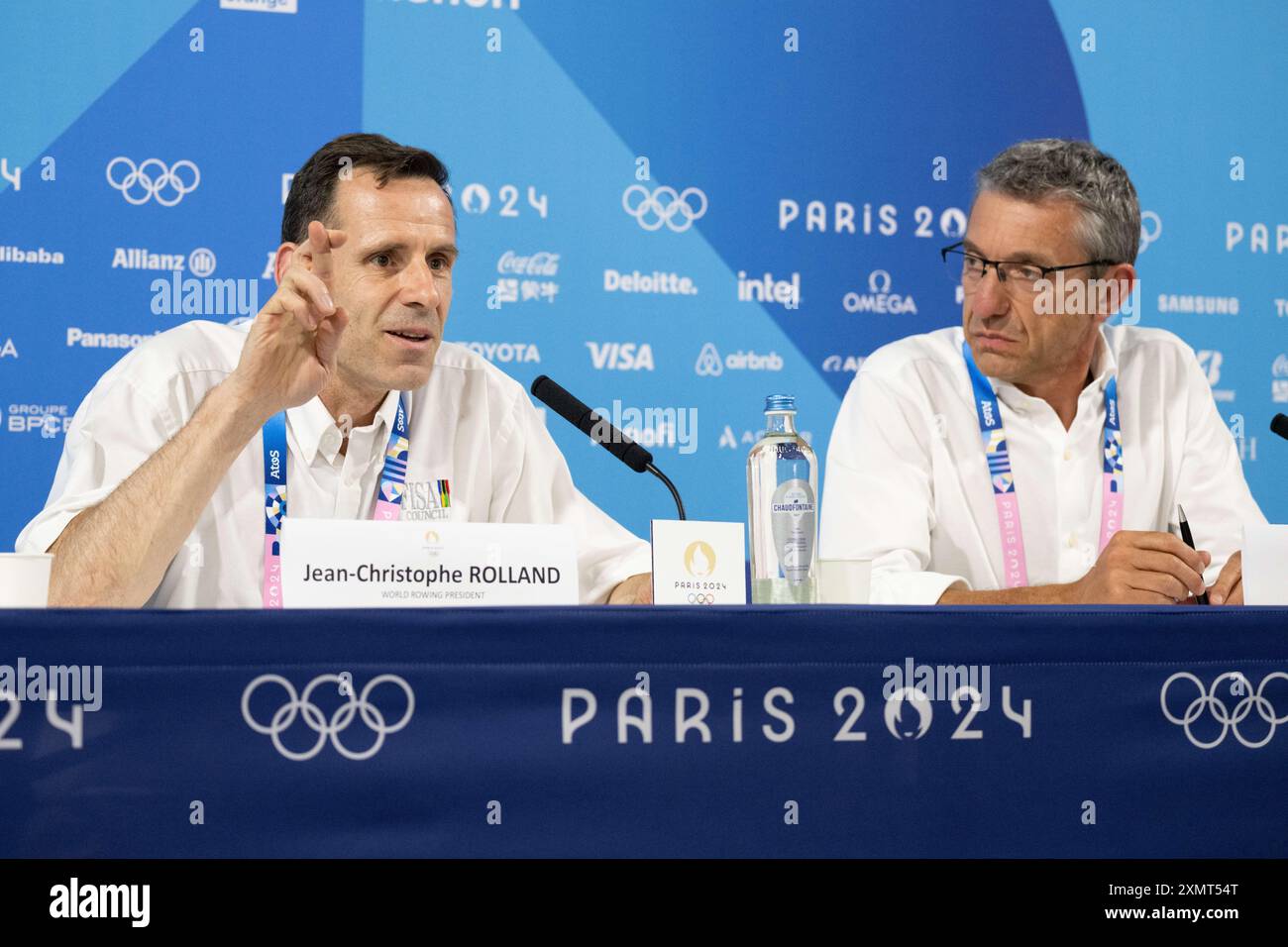 Vaires Sur Marne, France. 29th July, 2024. Jean-Christophe Rolland (l ...