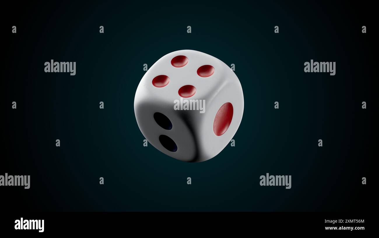 3d render of wooden dice with engraved circular dots in traditional ...
