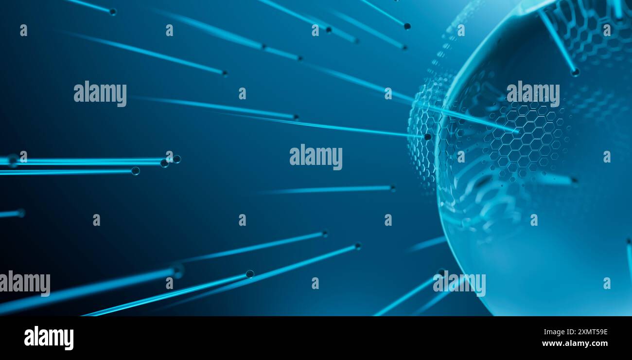 Cyber shield protection from trails infection. Dark blue power field ...