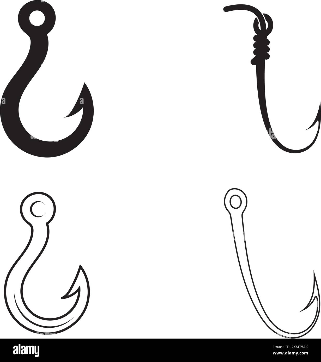 Fishing hook logo illustration element design Stock Vector Image & Art ...