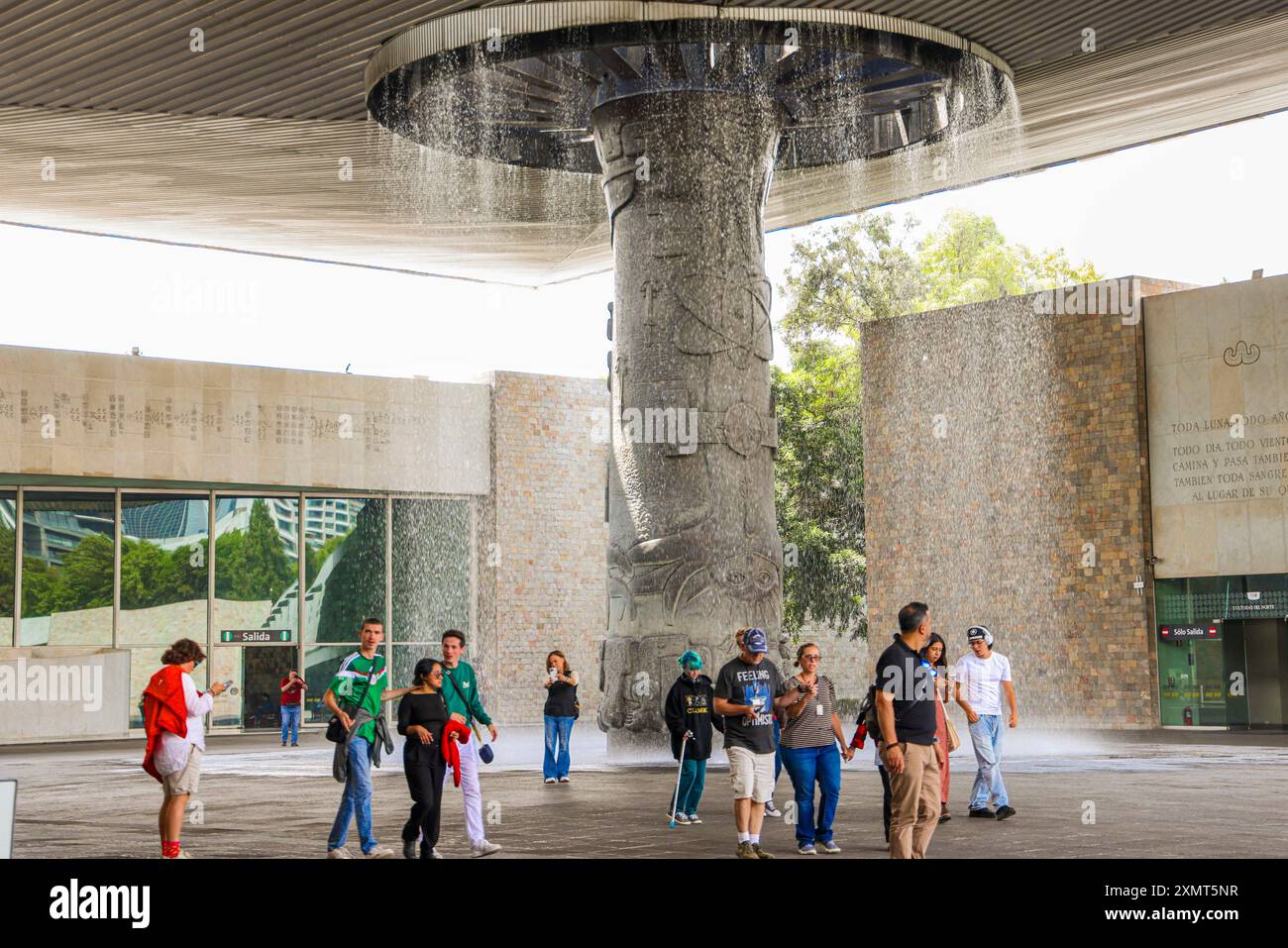 Fountain and garden at the National Museum of Anthropology (MNA) in Mexico City. American museum ...