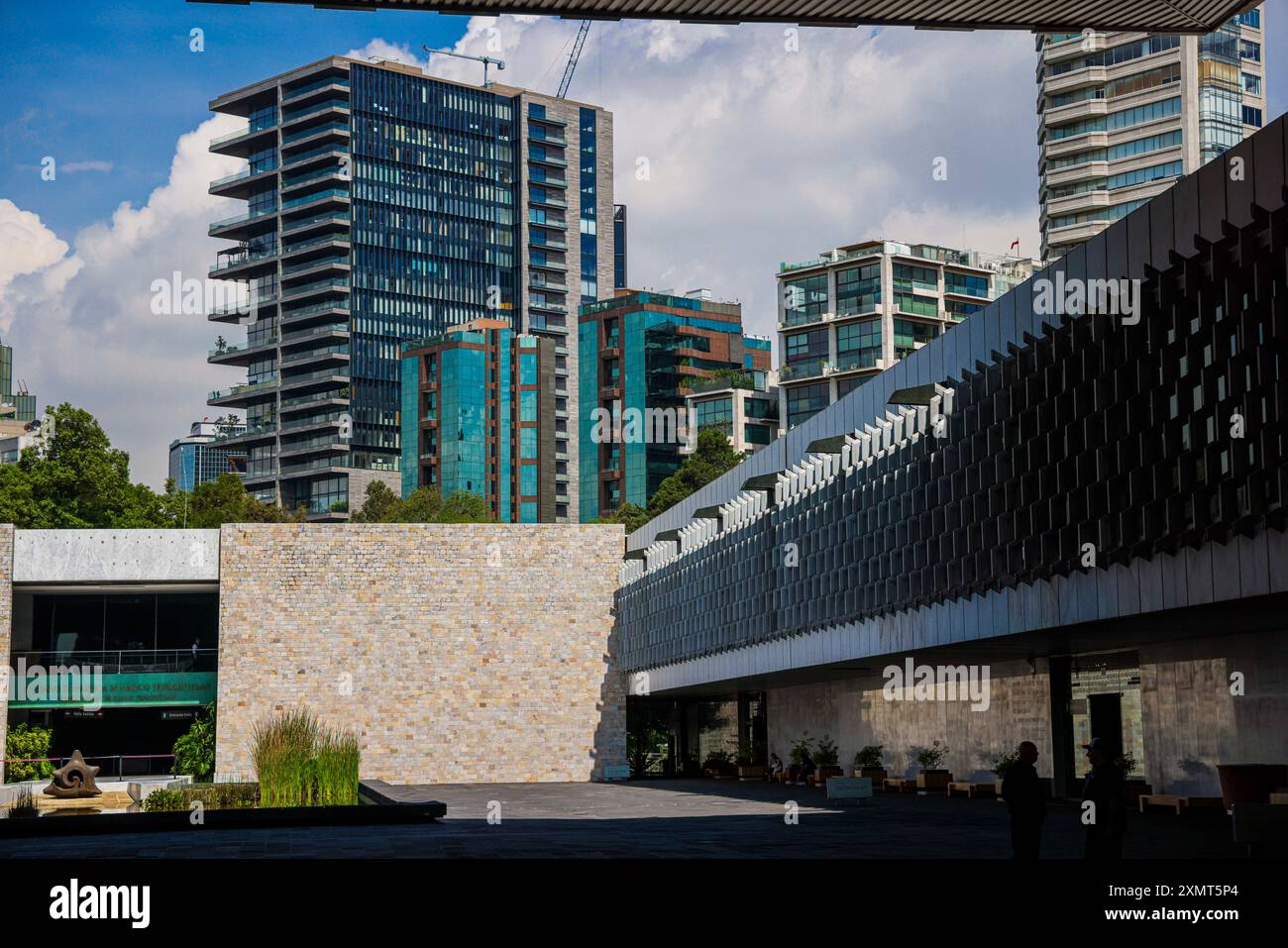 Patio and garden at the National Museum of Anthropology MNA in Mexico ...