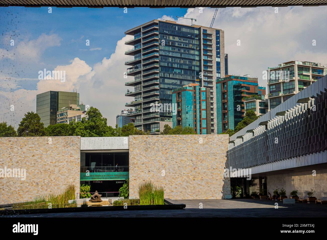 Patio and garden at the National Museum of Anthropology MNA in Mexico ...