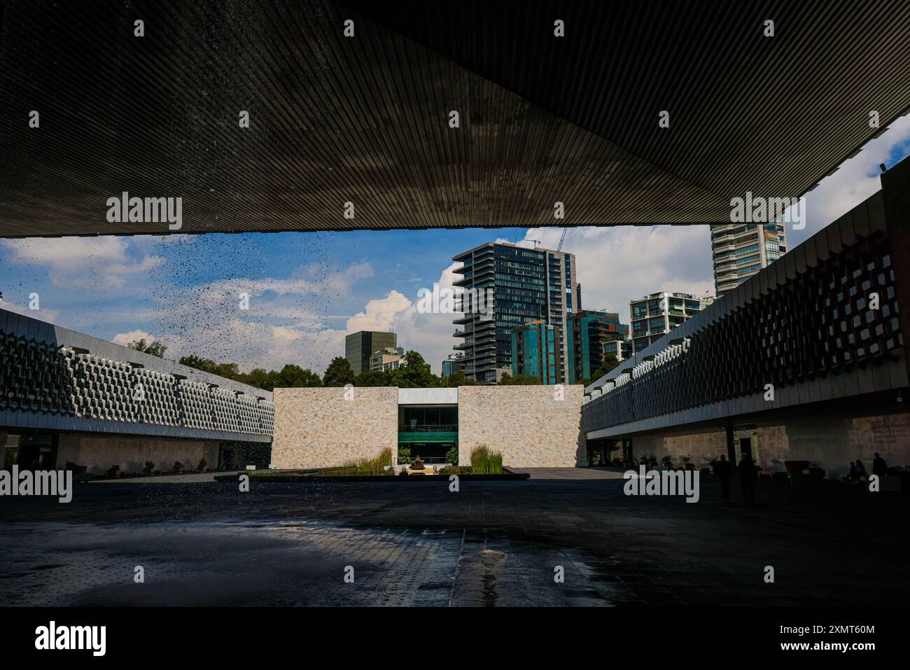 Patio and garden at the National Museum of Anthropology MNA in Mexico ...