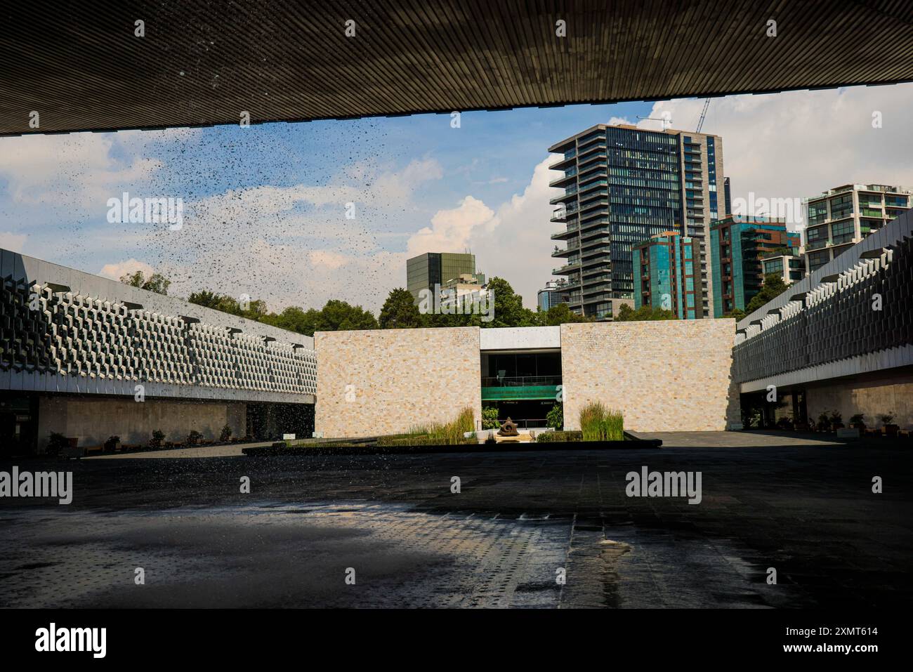 Patio and garden at the National Museum of Anthropology MNA in Mexico ...