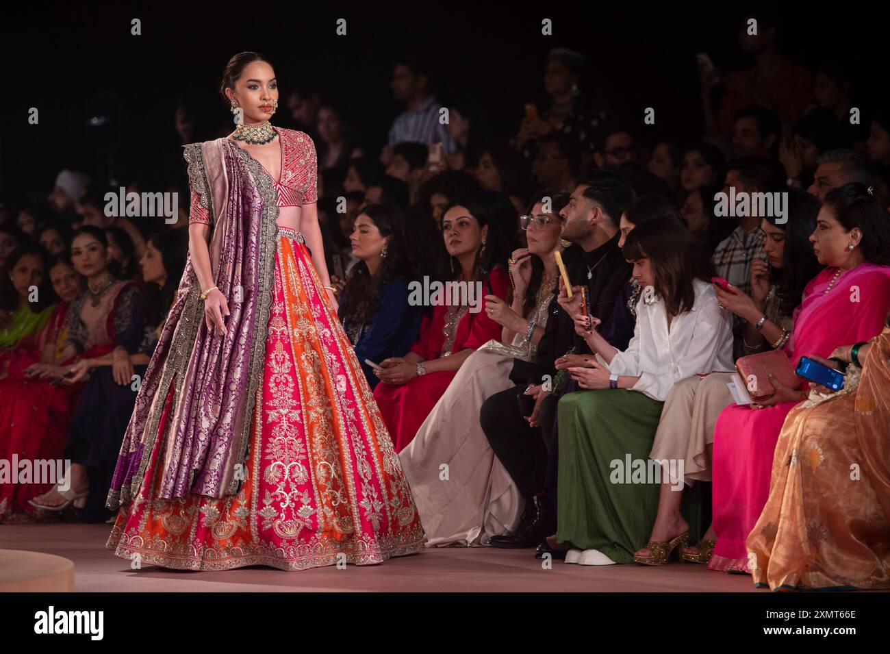 New Delhi. 29th July, 2024. A model presents a creation of Jayanti ...