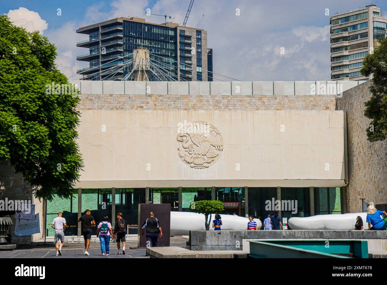 Patio and garden at the National Museum of Anthropology MNA in Mexico ...
