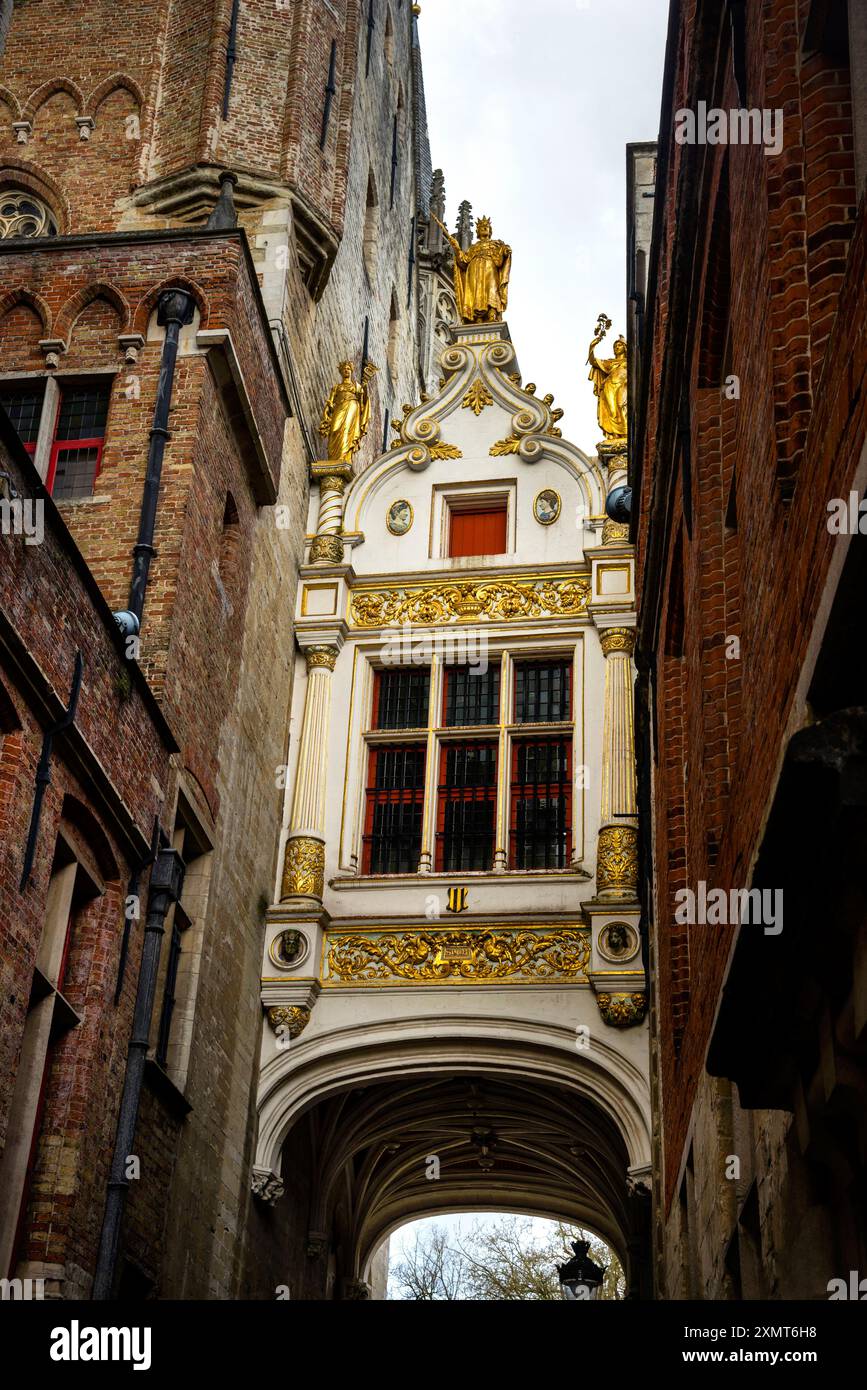 Baroque style Blind Donkey Street portal in Bruges, Belgium Stock Photo ...