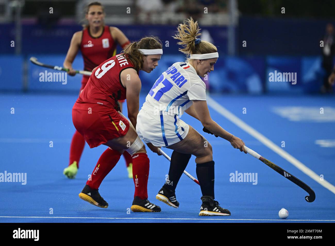 Paris, France. 29th July, 2024. Belgium's Emily White and French ...