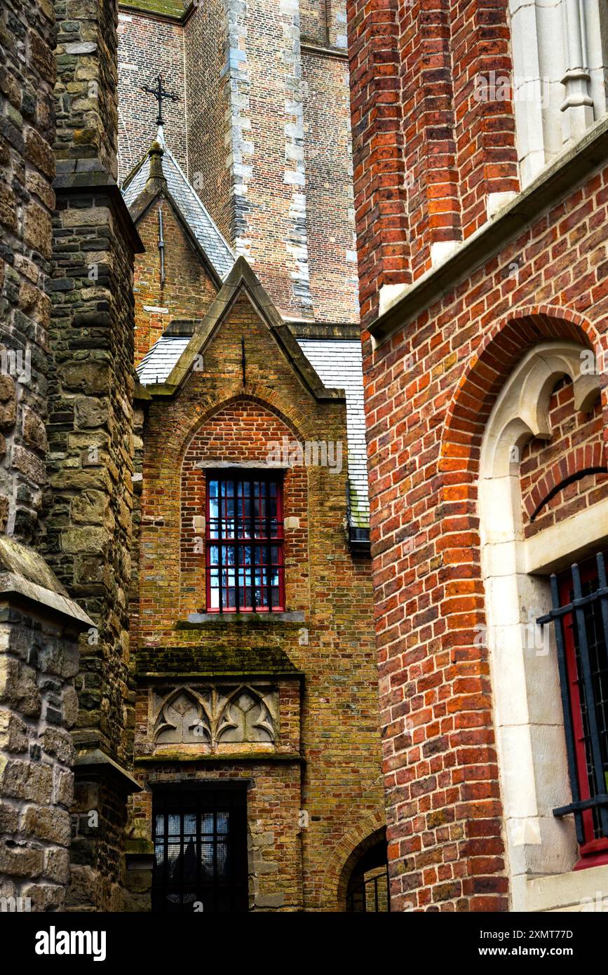 Gothic skywalk in Bruges, Belgium Stock Photo - Alamy