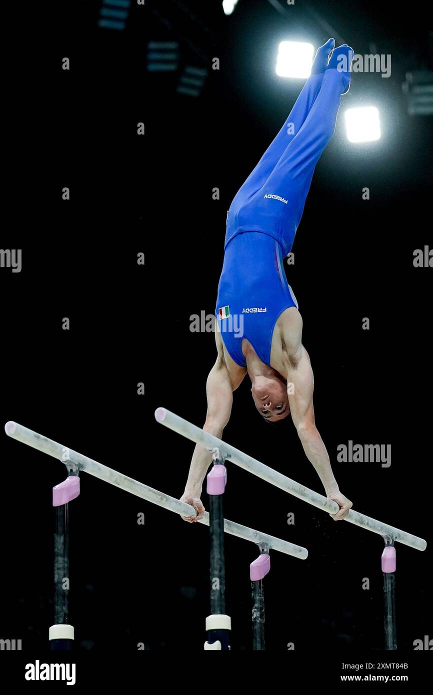 PARIS, FRANCE - JULY 29: Mario Macchiati of Italy on Parallel Bars ...