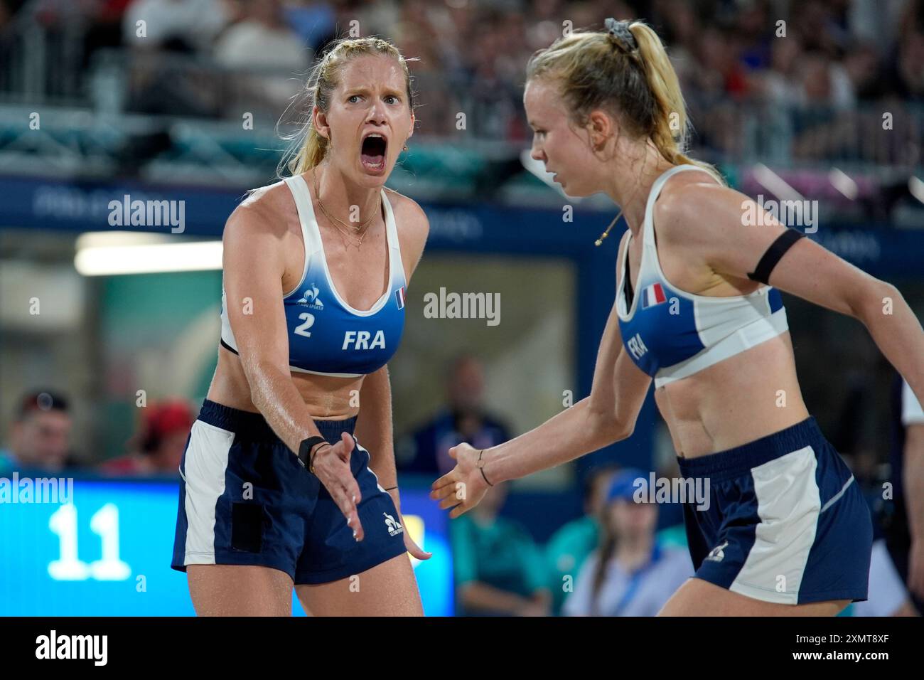 France's Alexia Richard, left celebrates score with Lezana Placette in ...