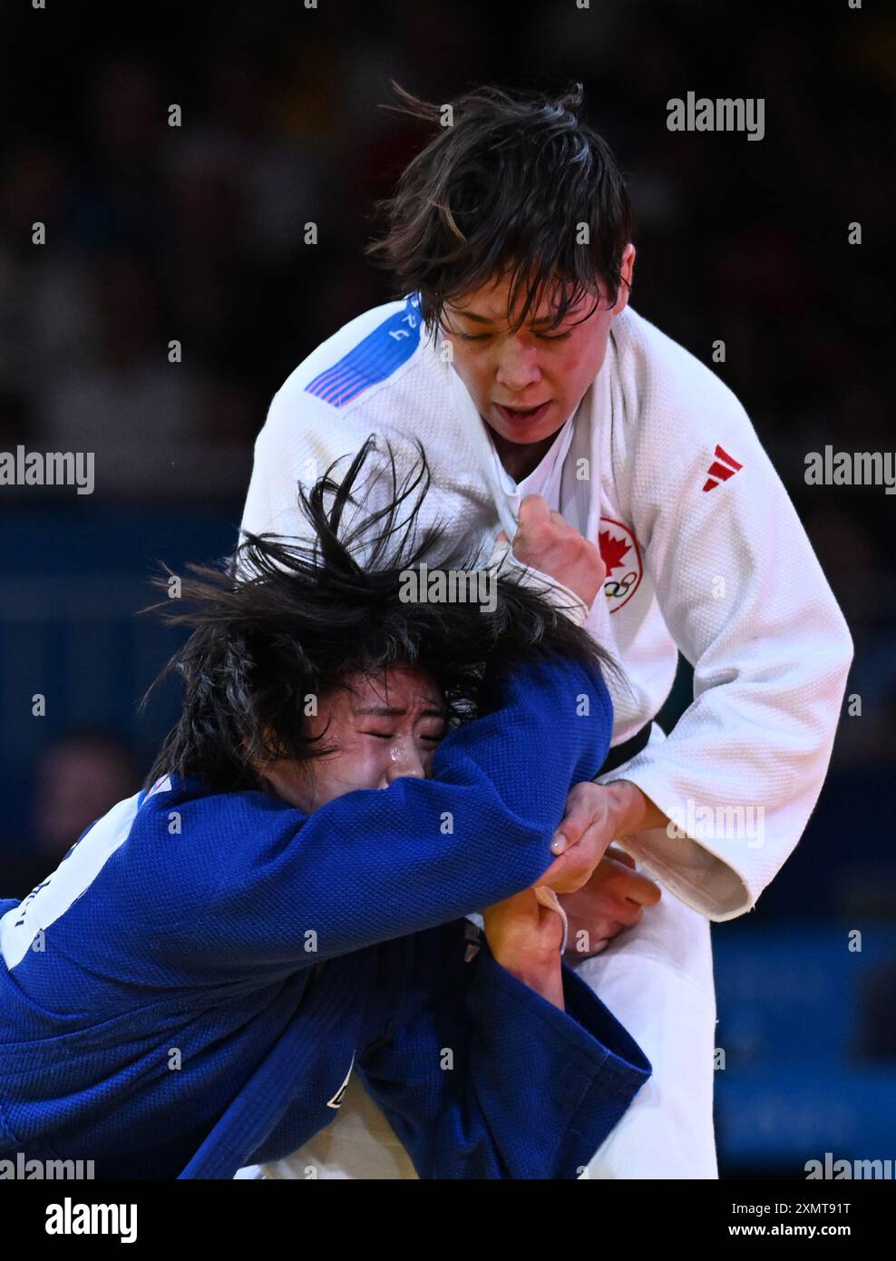 Paris, France. 29th July, 2024. Christa Deguchi (white) of Canada ...
