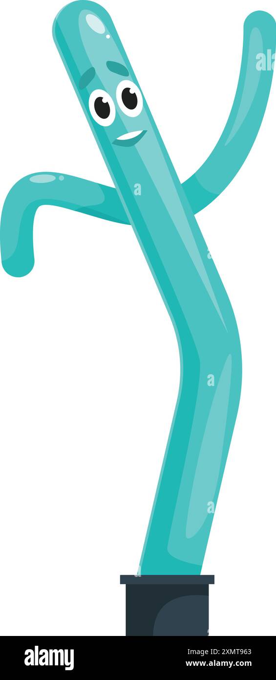 Inflatable tube man waving its arms and dancing on white background ...