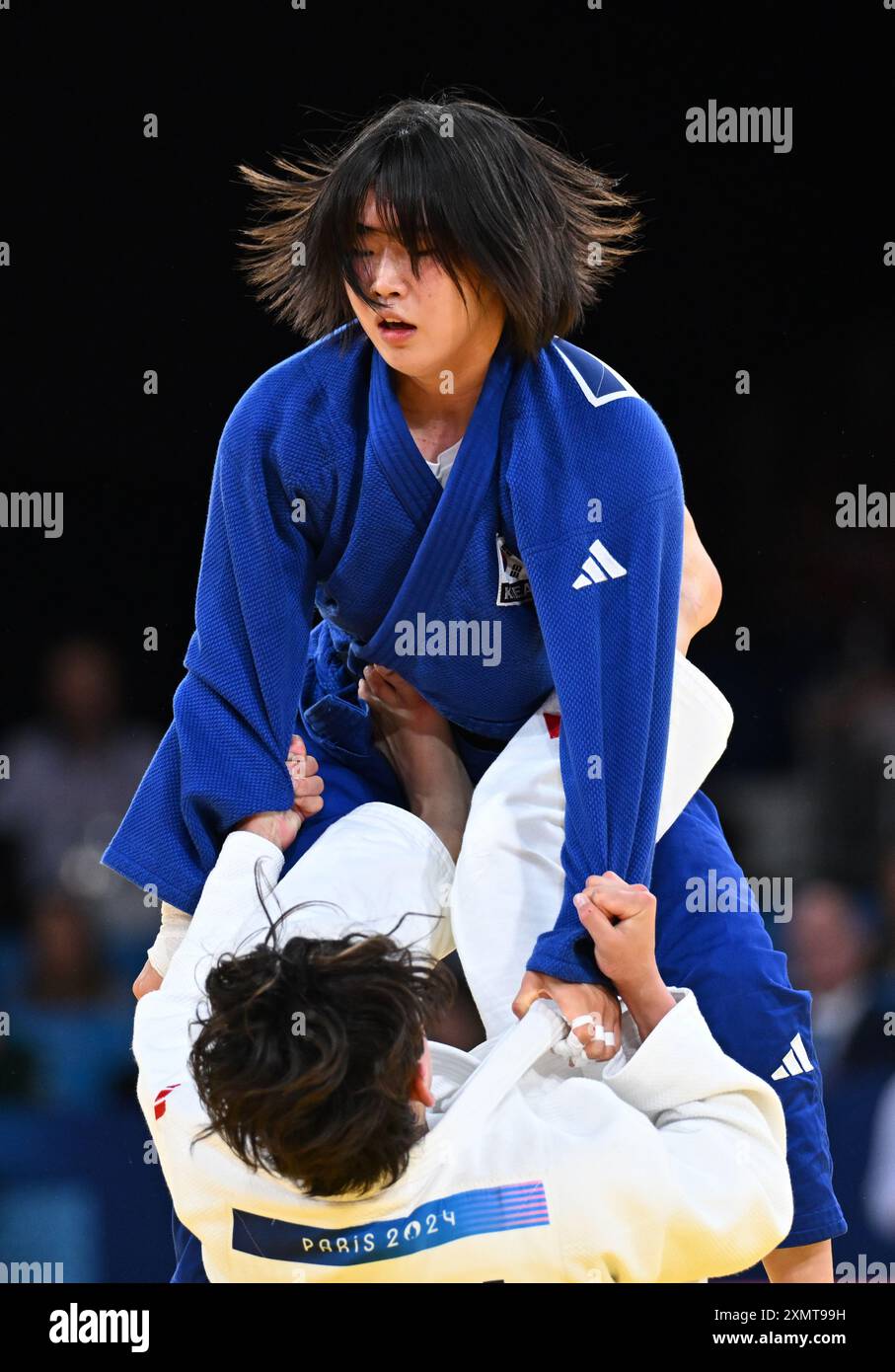 Paris, France. 29th July, 2024. Christa Deguchi (white) of Canada ...