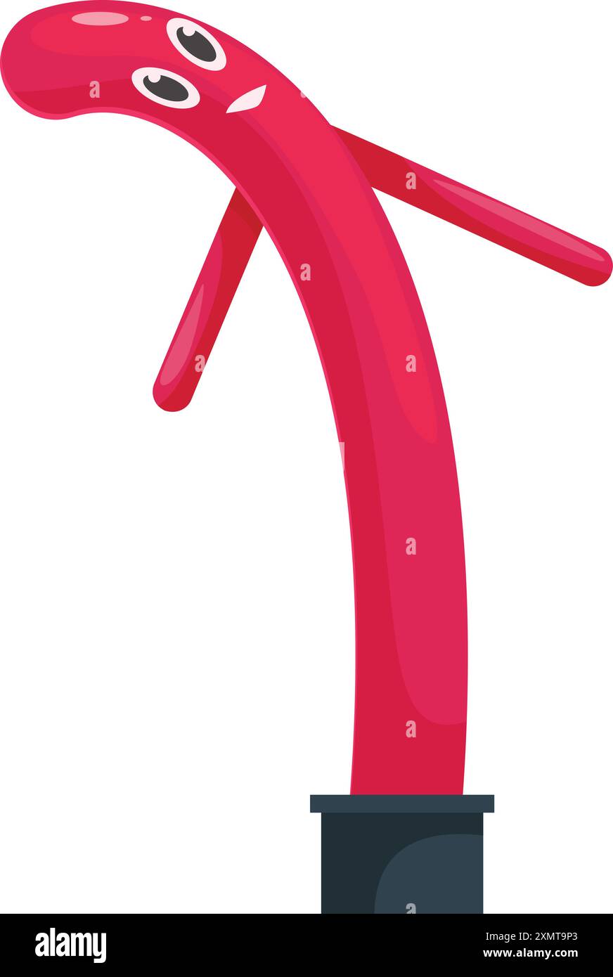 Red wacky waving inflatable tube man character is dancing happily in ...