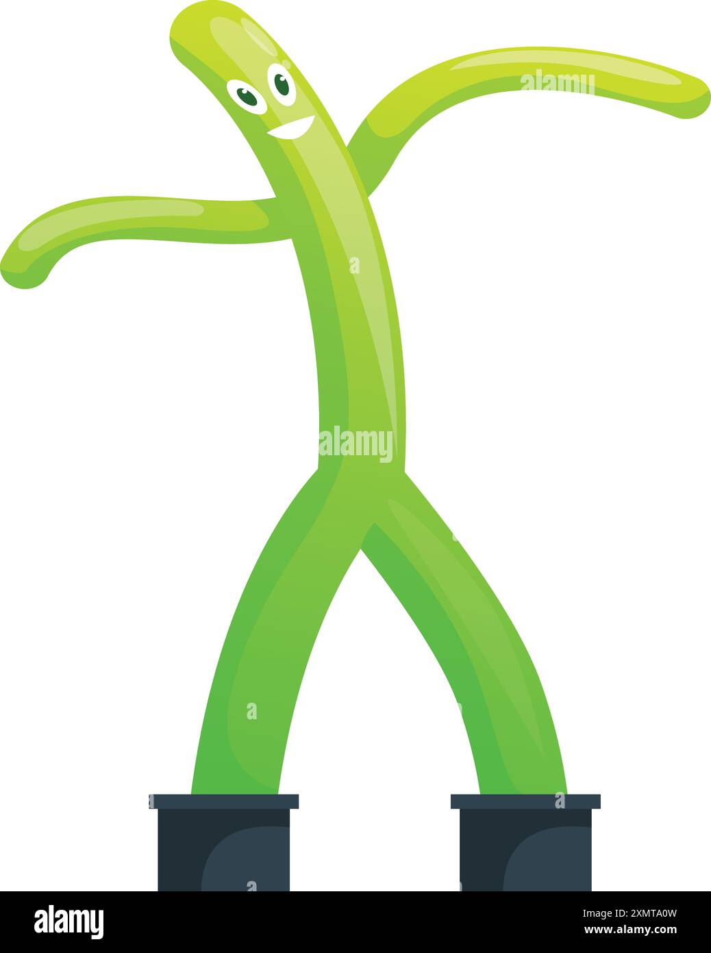 Green inflatable tube man is waving its arms in the air Stock Vector ...
